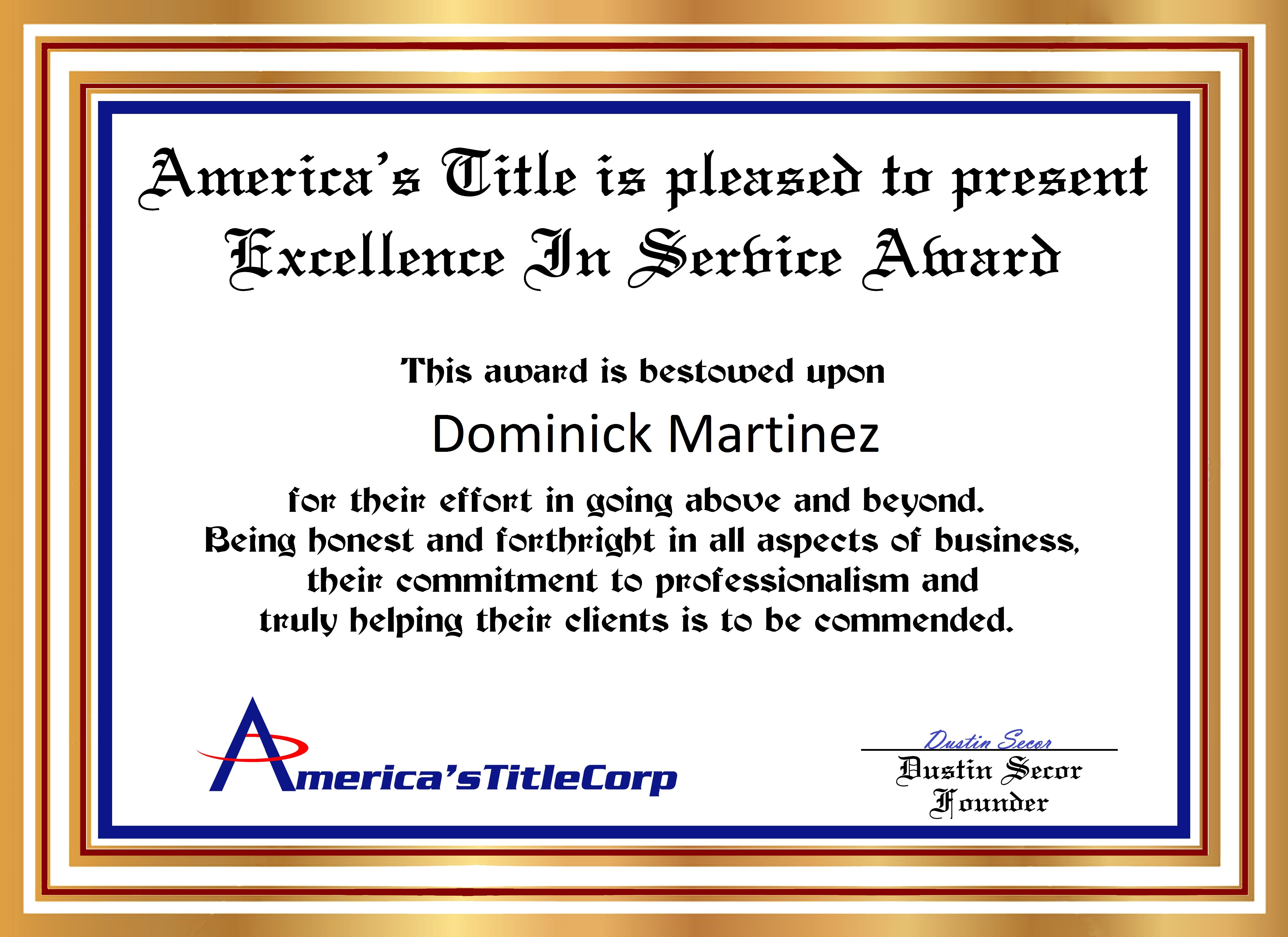 Dominick Martinez Review – America's Title