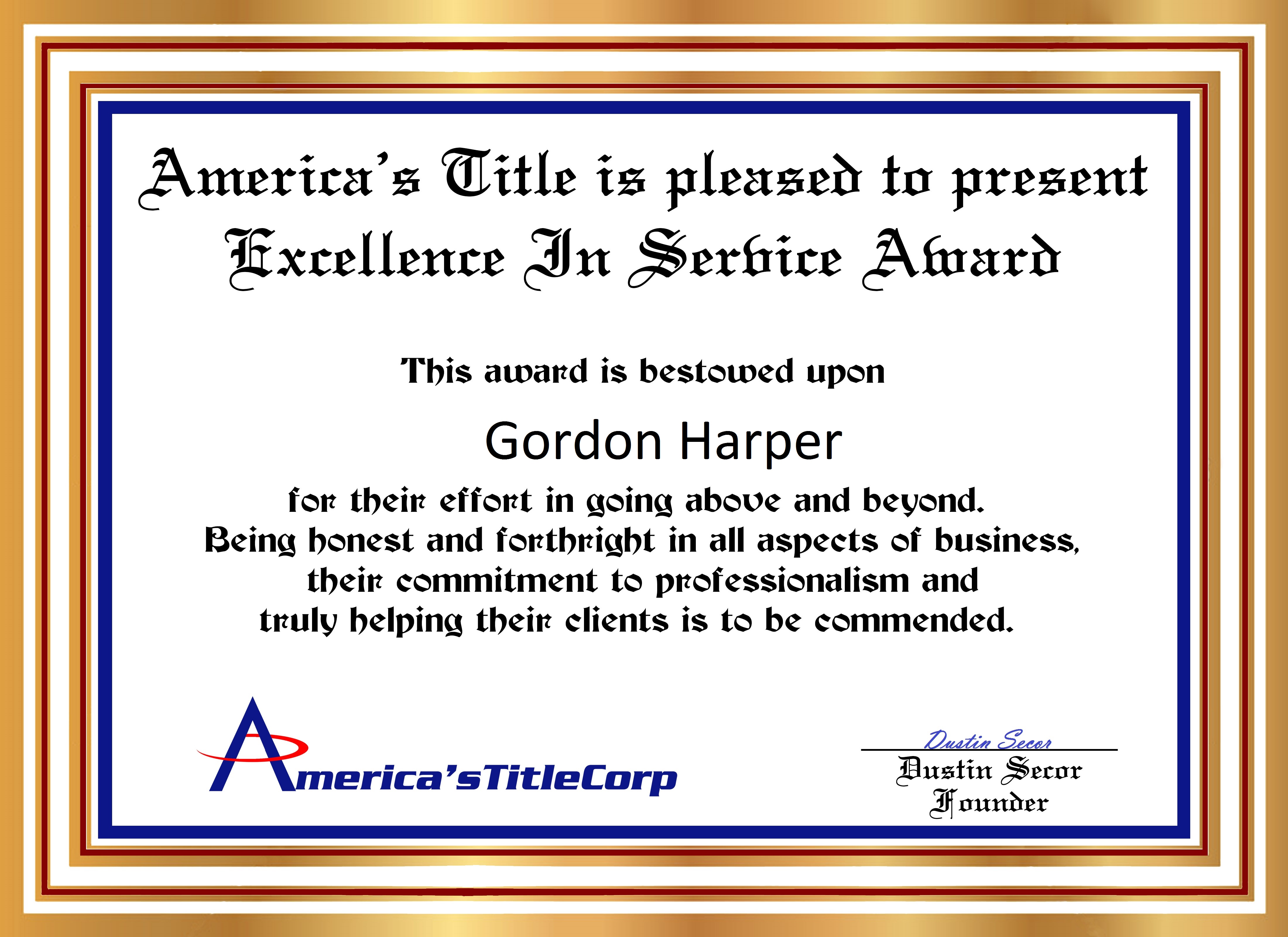 Gordon Harper Review – America's Title
